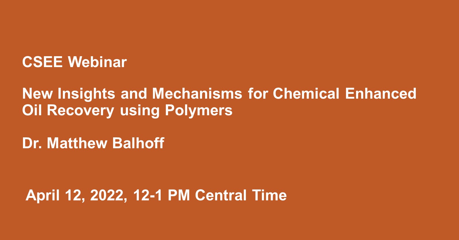 Webinar with Matthew Balhoff